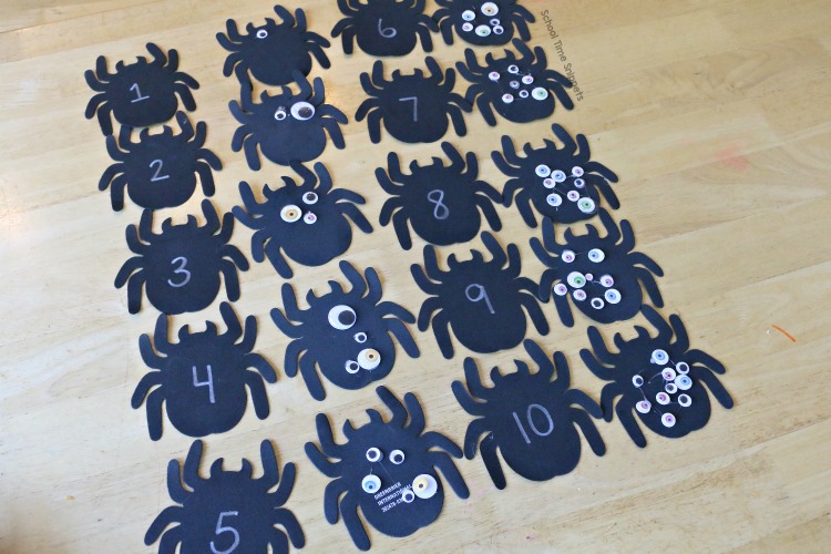 Number Matching Spiders Activity & Memory Game | School Time Snippets