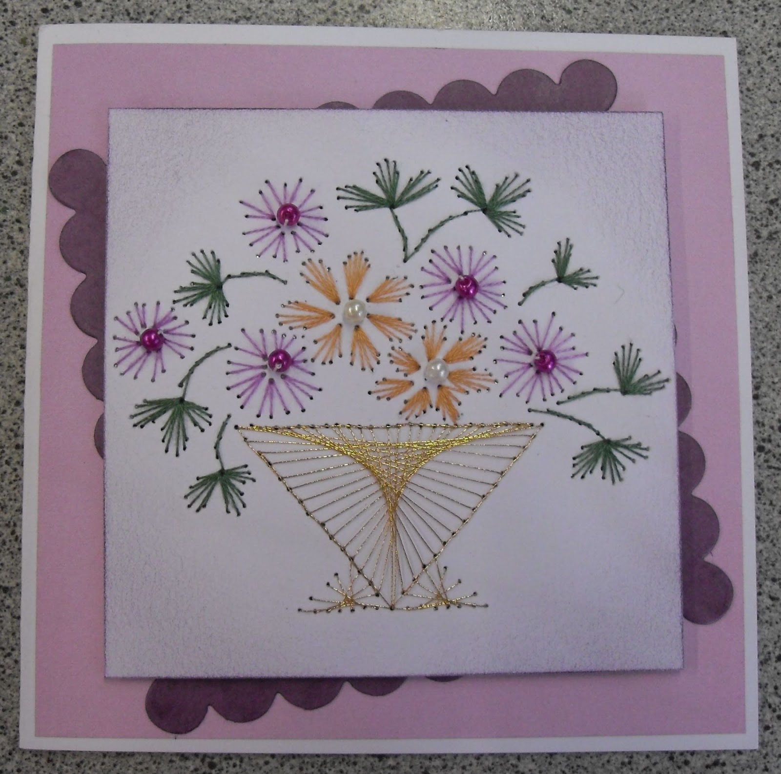 S & D Card Crafts: 2 more Prick and Stitch cards