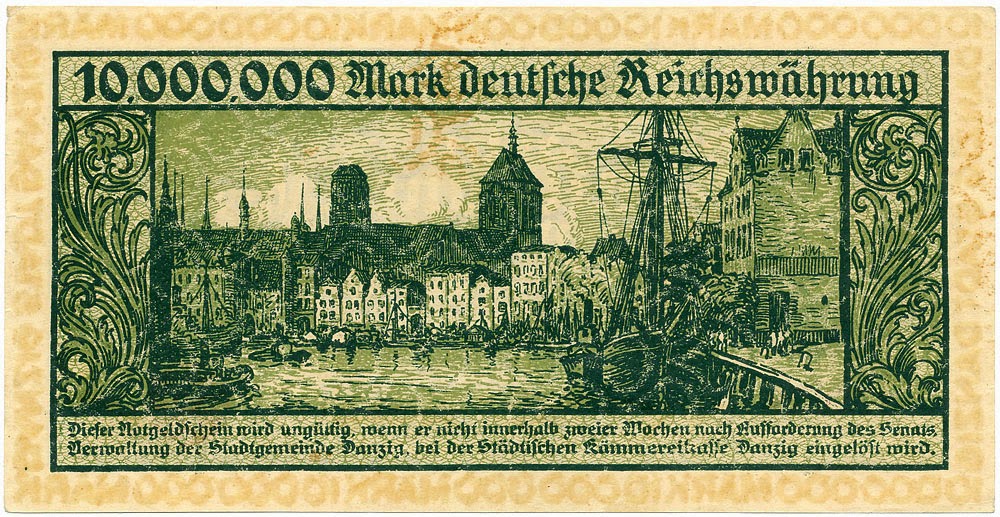 Danzig 10000000 Mark banknote 1923 Johannes Hevelius|World Banknotes ...