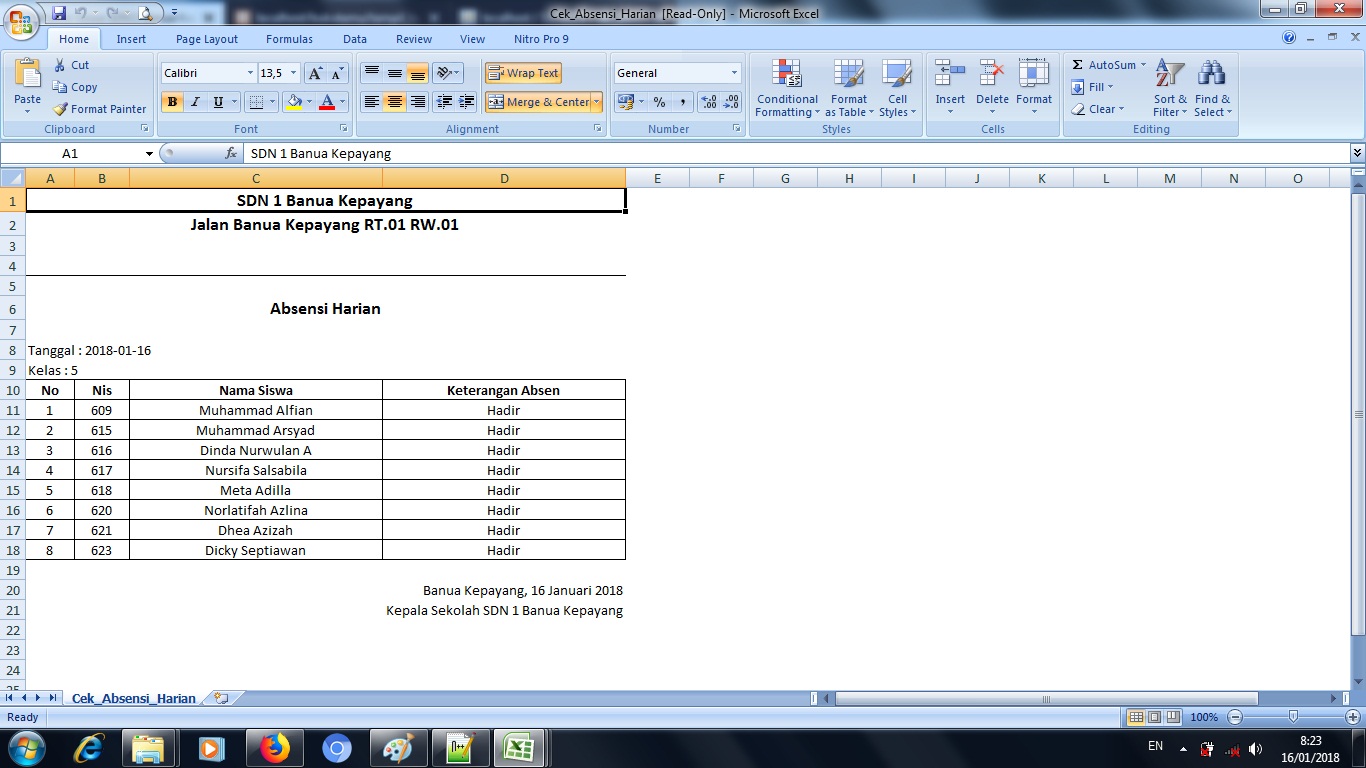 Program Absensi Siswa Berbasis Web