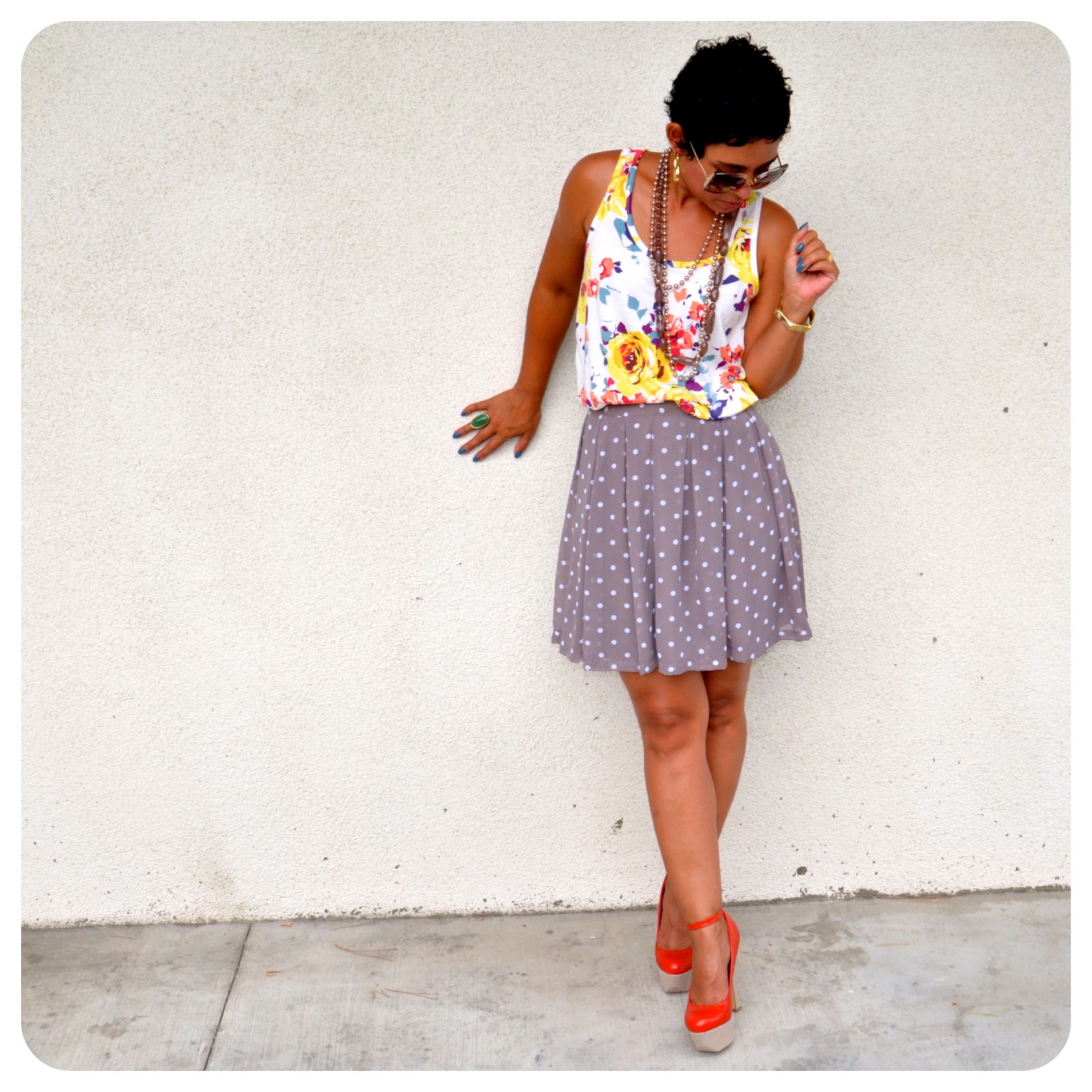 Mixed Prints Look: Flowers + Dots |Fashion, Lifestyle, and DIY