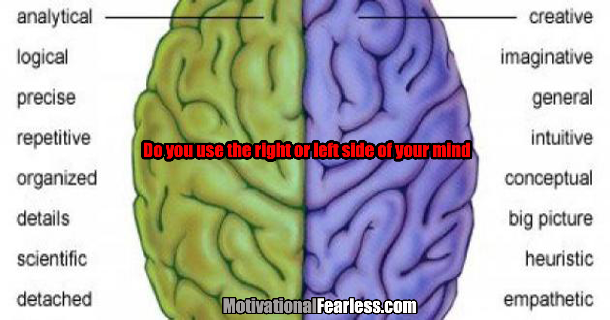 Do you use the right or left side of your mind - Motivational Fearless