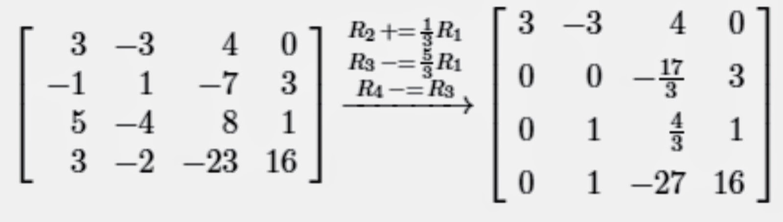 Algebra Lineal: Matriz Escalonada y Escalonada Reducida