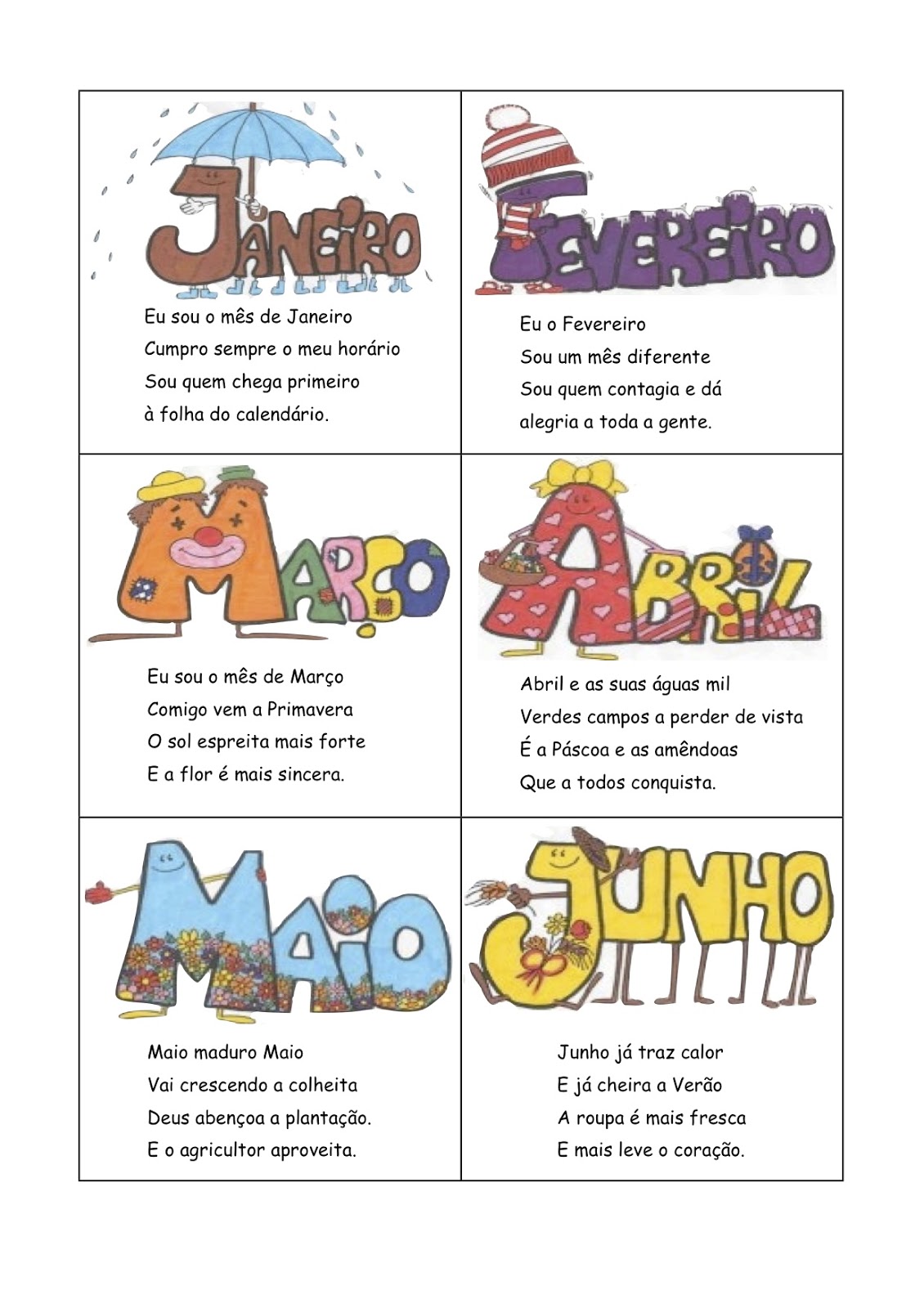 OS MESES DO ANO. - Aprender e Brincar