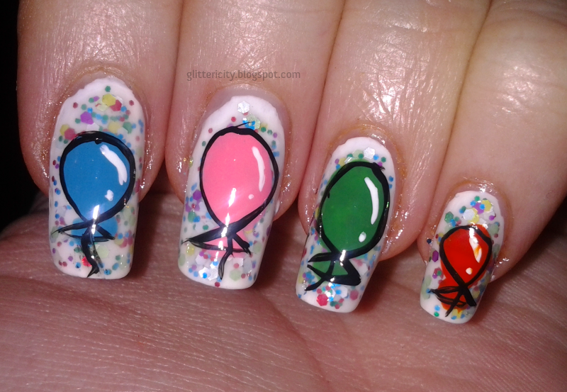 Glittericity: Birthday Nails! Sprinkles & Balloons