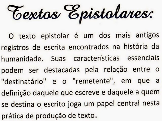 Alfabetização e Linguagem: Textos Epistolares