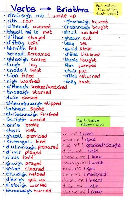 Study Notes By Kaz: Irish Vocab & Paper 1: OL