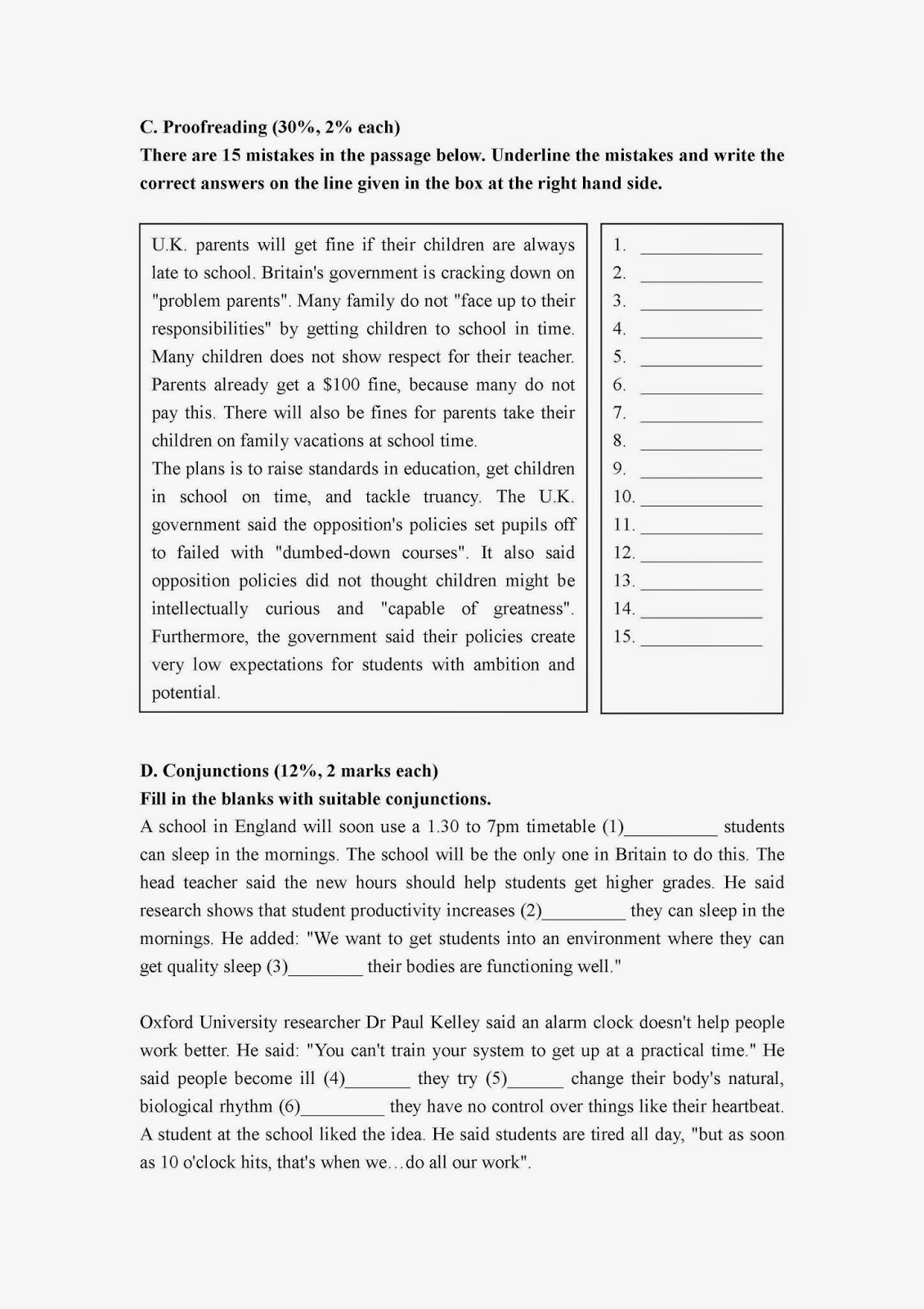 Happy reading blog 閱。悅。樂: P6 English Mock Test with answers 小學六年級英文模擬測驗卷連答案