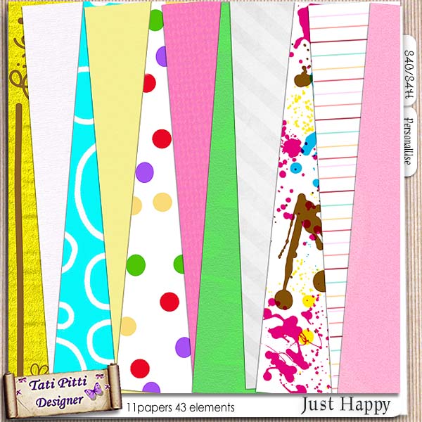 Scrapbook kits e Freebies: My New kit scrapbook Digital -" Just Happy"