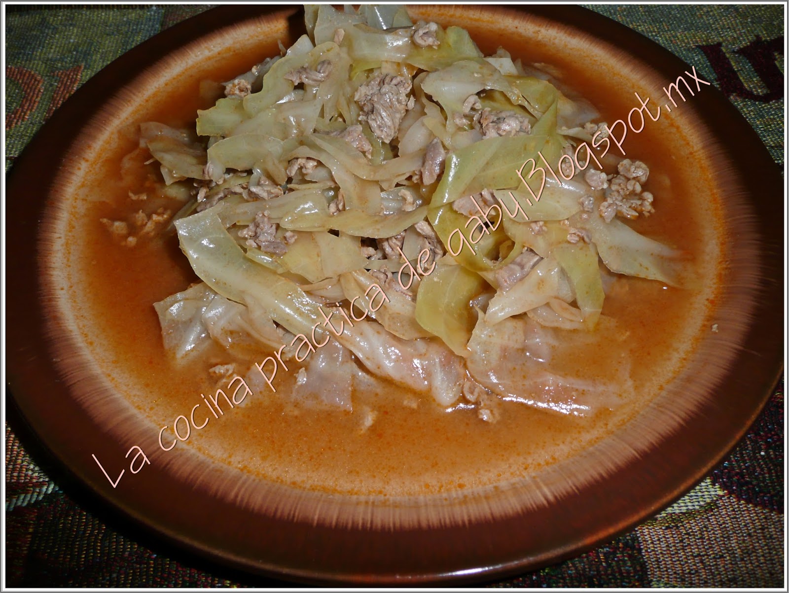 La Cocina Practica de Gaby: Repollo con carne (col)