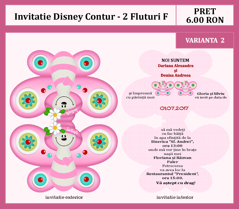 BebeStudio11.com - Invitatii Nunta‎ si Botez: 2 Fluturi - Invitatii ...