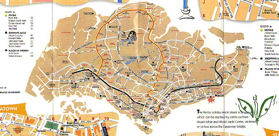 Mapas Geográficos de Singapura ou Cingapura
