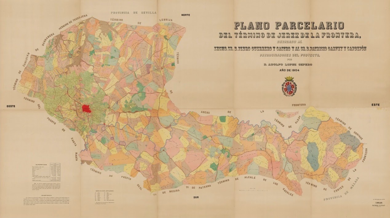 De España hasta los cantares: Plano parcelario de Jerez de la Frontera