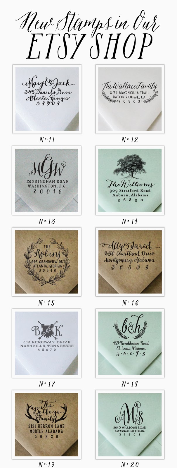 Empress Stationery: New Address Stamps in the Etsy Shop!