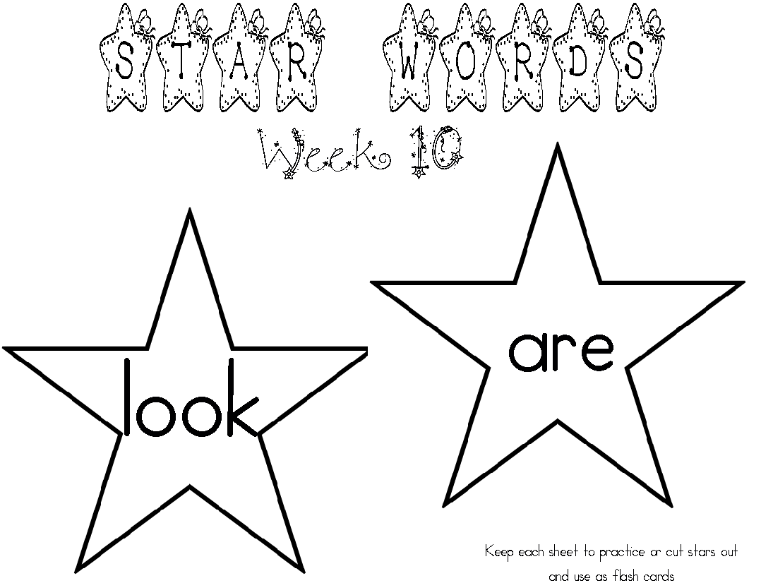 Mrs. Setterholm's Kinder Korner: Star Words