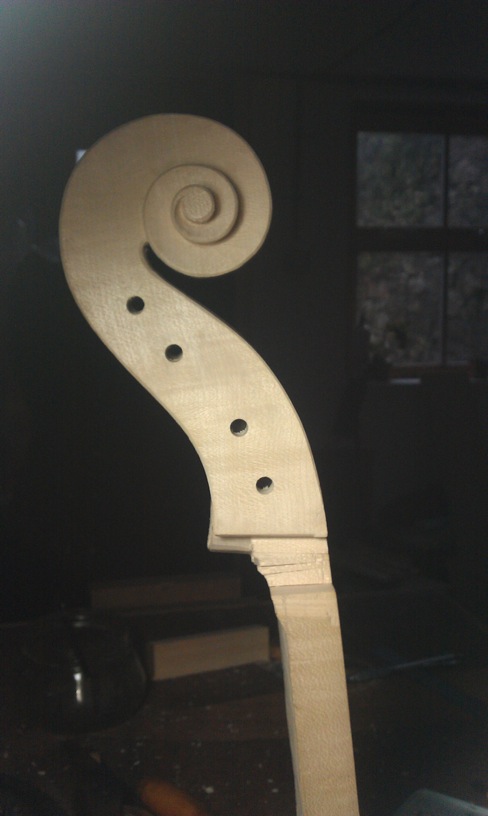 Victoria's cello: Finished scroll
