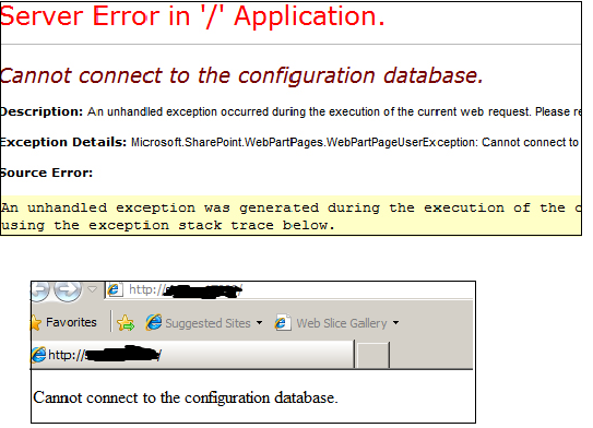 Sharepoint Developer Blog: "Cannot connect to the configuration database" Error in Sharepoint 2010