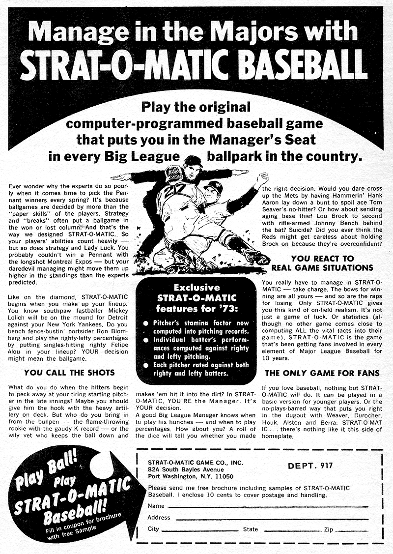 Opinion of Kingman's Performance: Strat-O-Matic Wars