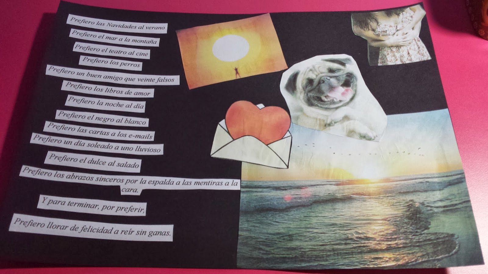 Expresión y comunicación: Poema y collage ''PREFIERO''