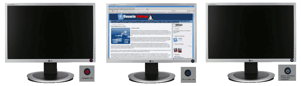 UsuarioDebian: Monitor: standby o apagado en consola