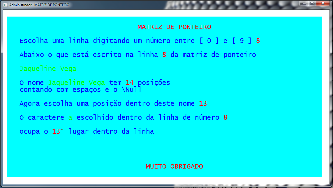 Samuel Lima - Programador C/C++ : Matriz de ponteiro