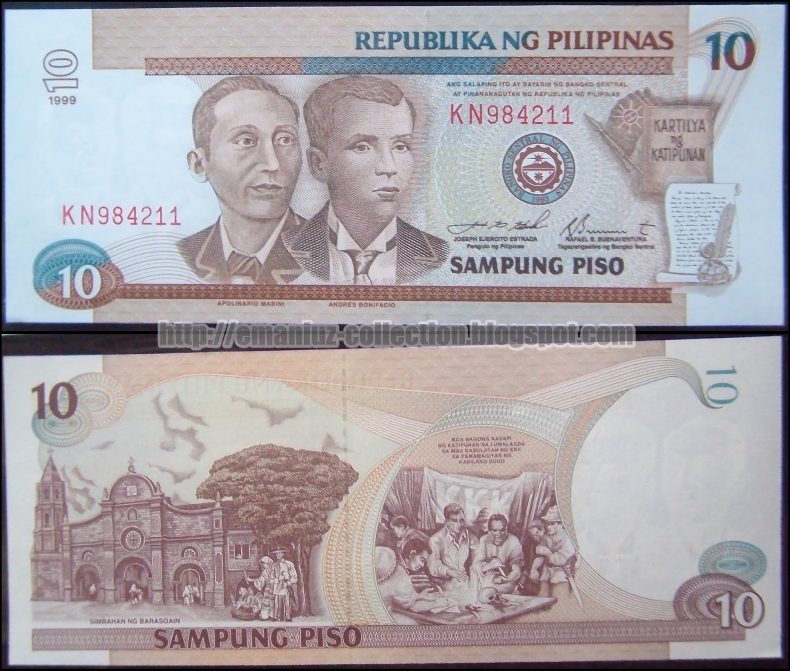 Banknote of the Philippines | 1995-2001 10-Peso (BSP & New Design ...