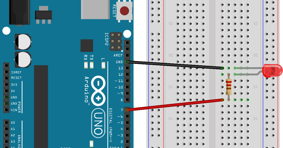Practicas-tecno: PRACTICA 2, LED EN PLACA PROTOBOARD