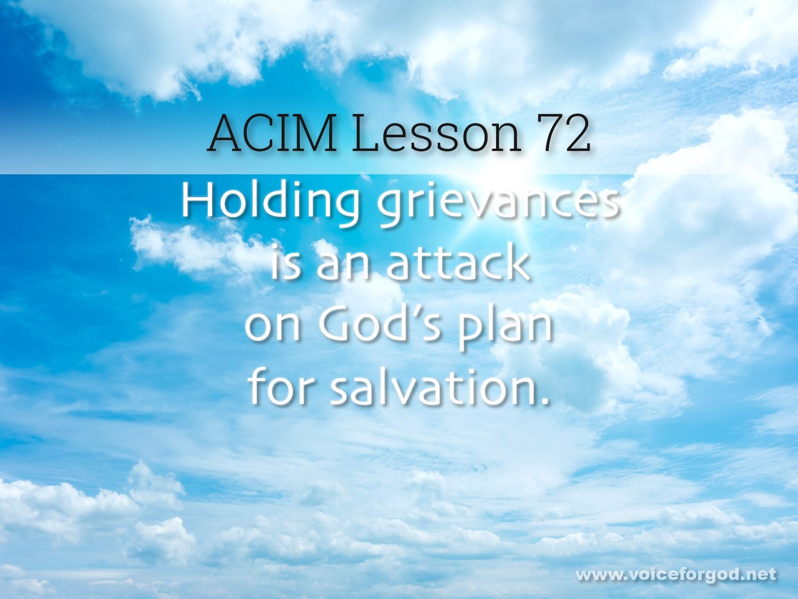 Miracle Life: ACIM Workbook Lesson 72