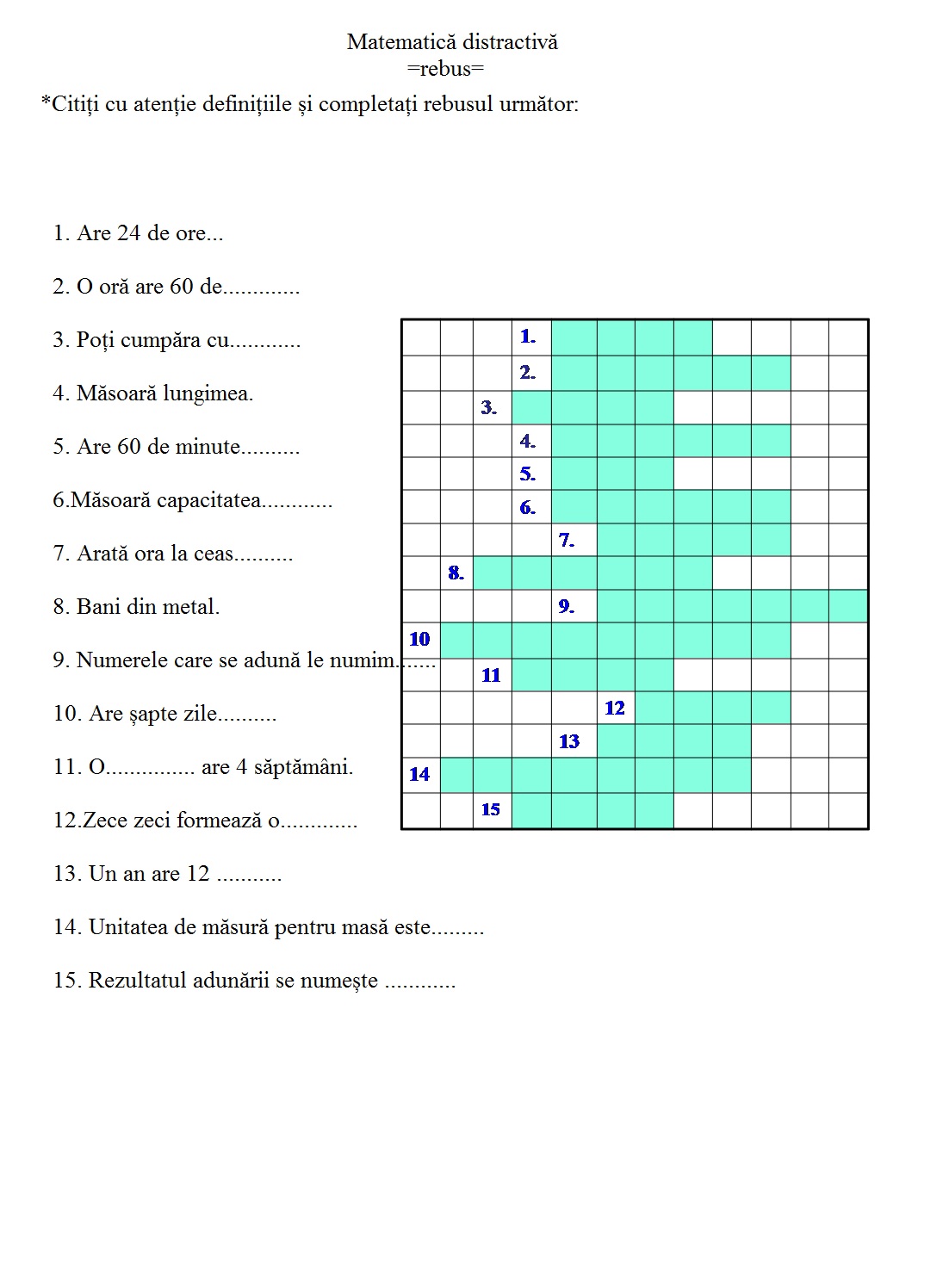 Lumea lui Scolarel...: Matematica: REBUS