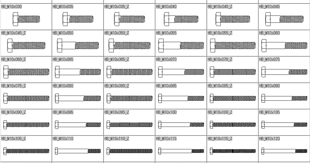 MISCELLANEOUS DATA STORAGE 2 for CAD Drawings: [JWS/DWG] 六角ボルト M10