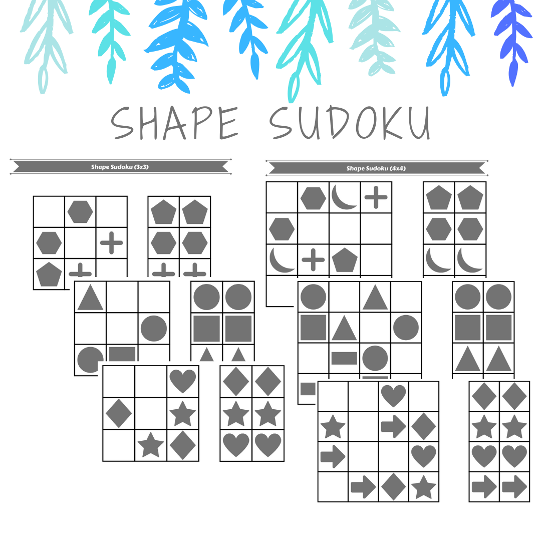 petit worlds: Shape Sudoku (3x3 and 4x4)