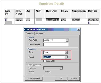 How to create RTF Template in BI Publisher