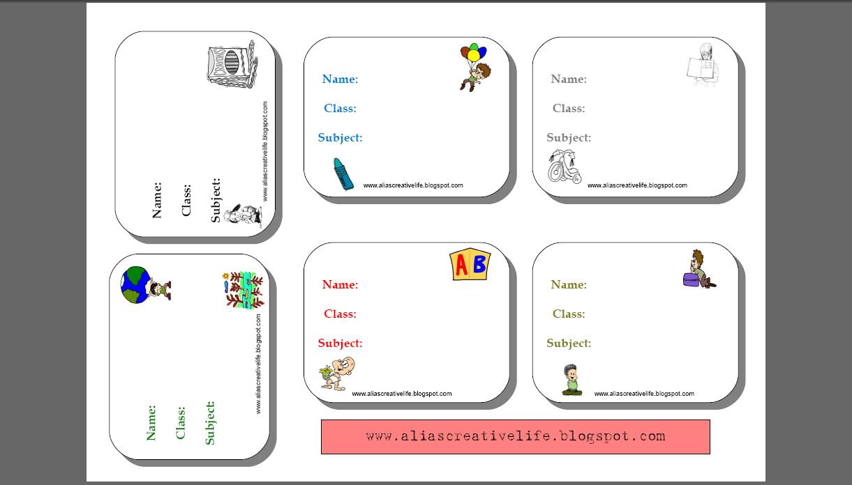 Alia's Creative Life: Cute Book Labels for Kids