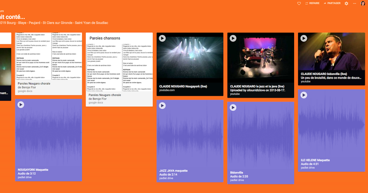 Musique & Chant: PADLET DE LA CHORALE ACCESSIBLE
