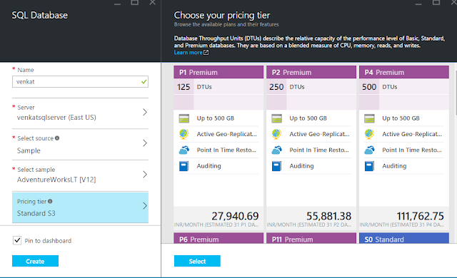 Welcome To Sqlserver Mvp Blog Sql Azure Pricing Tier Details