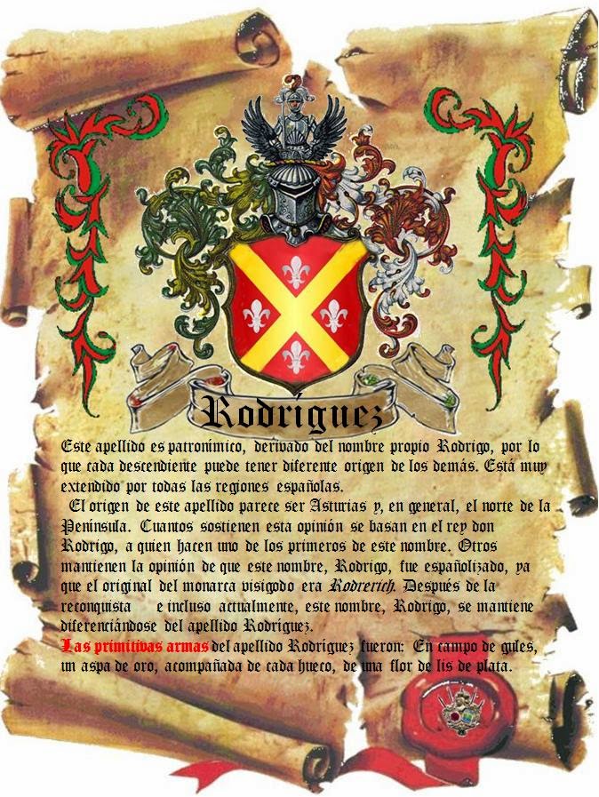 apellidolandia: Escudo familiar Rodriguez