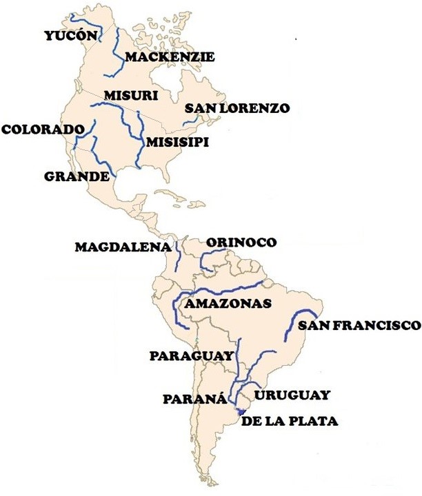 GEOGRAFÍA PARA TODOS: MAPA HIDROGRÁFICO DE AMÉRICA