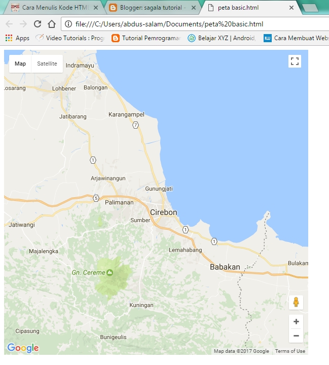 Menampilkan Google Maps pada halaman website - sagala tutorial