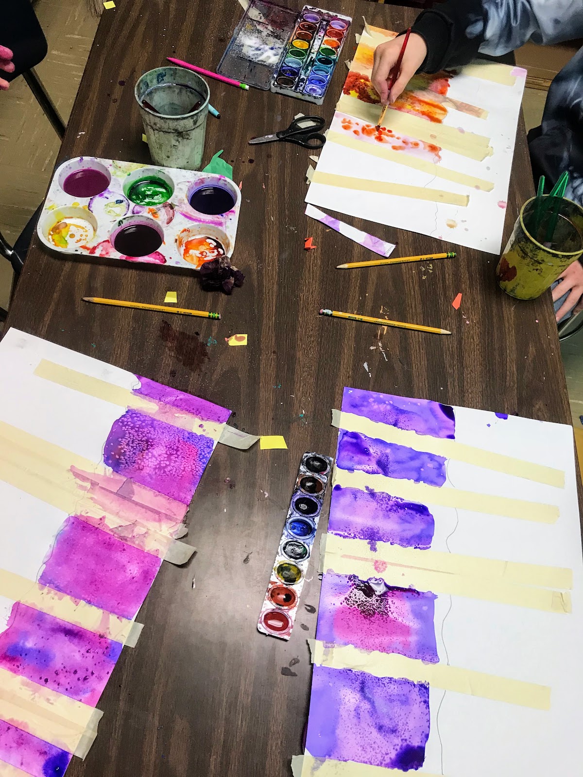 Elements of the Art Room: 5th grade Winter Birch Trees