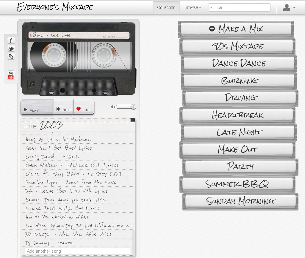 Srilatha Blog: MixTape - Make Your Own Playlist