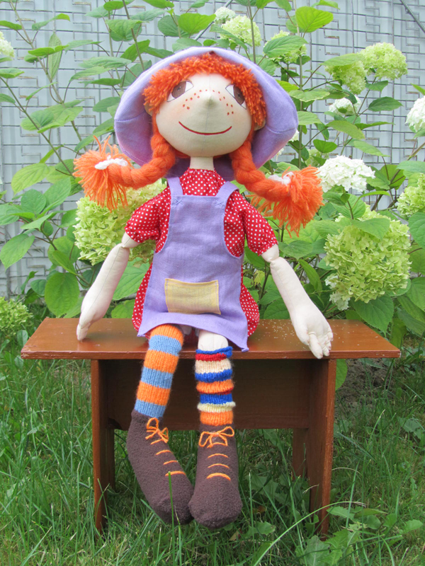 Handsome Handmade Pippi Longstocking Handmade Doll
