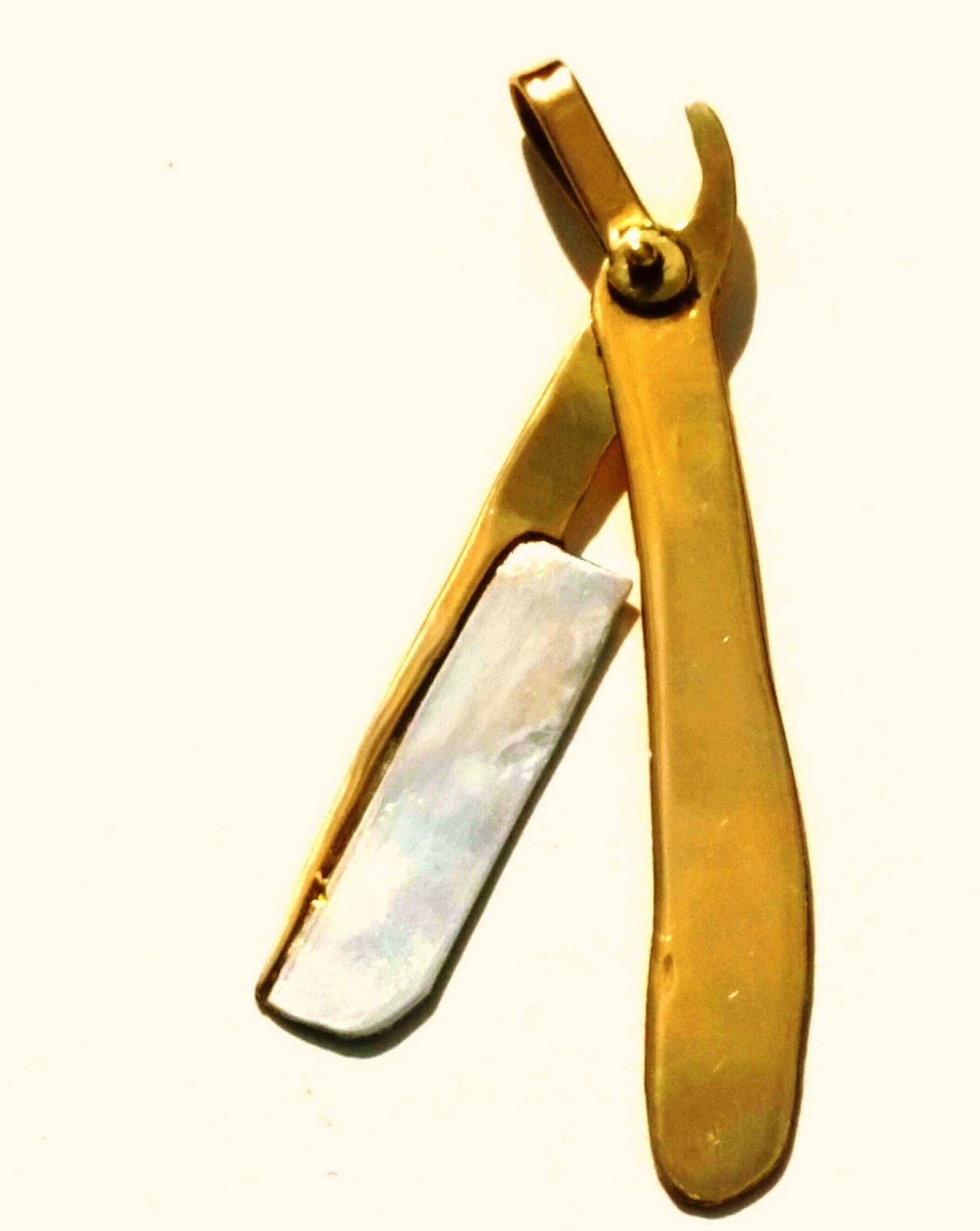 Metalsmith Orfebreria: Barber Straight Razor Charm 14k Gold and Silver ...