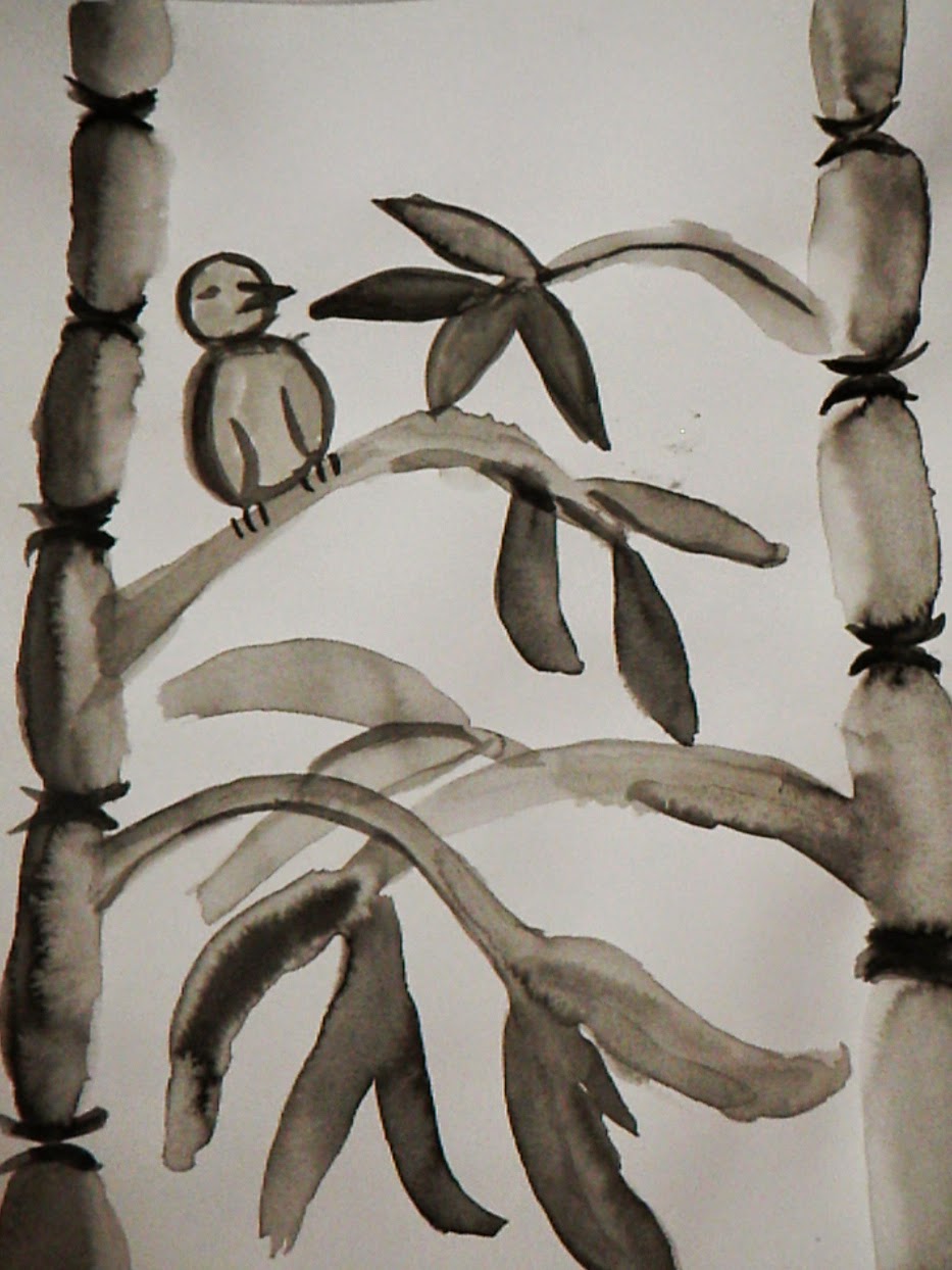 Jerdee's Art Classes: Painting: India Ink Bamboo Scene