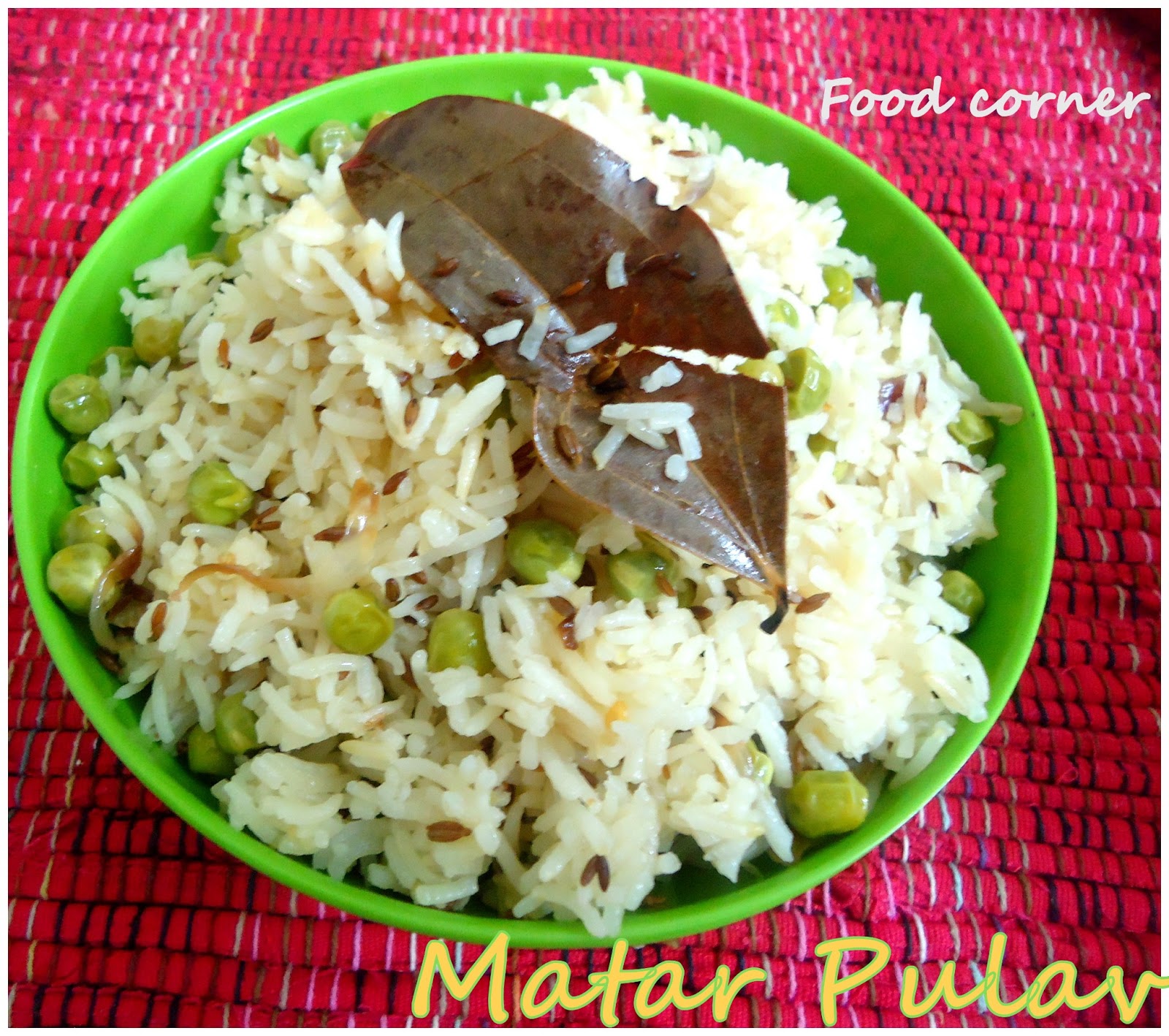 Mutter Pulav Recipe | Peas Pulao Recipe ~ Kiran's Food corner