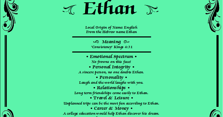 Ethan - Meaning of Name