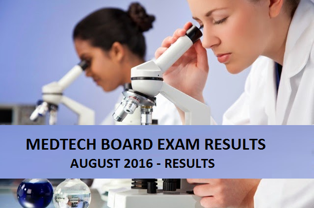Medtech Board Exam Results, August 2016 - List of Passers - Where In ...