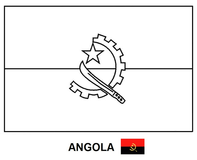 Blog de Geografia: Bandeira de Angola para colorir