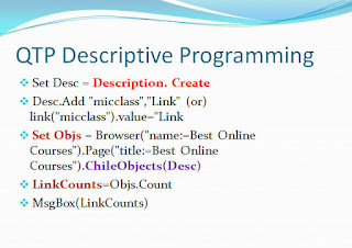 QTP Descriptive Programming with real time examples