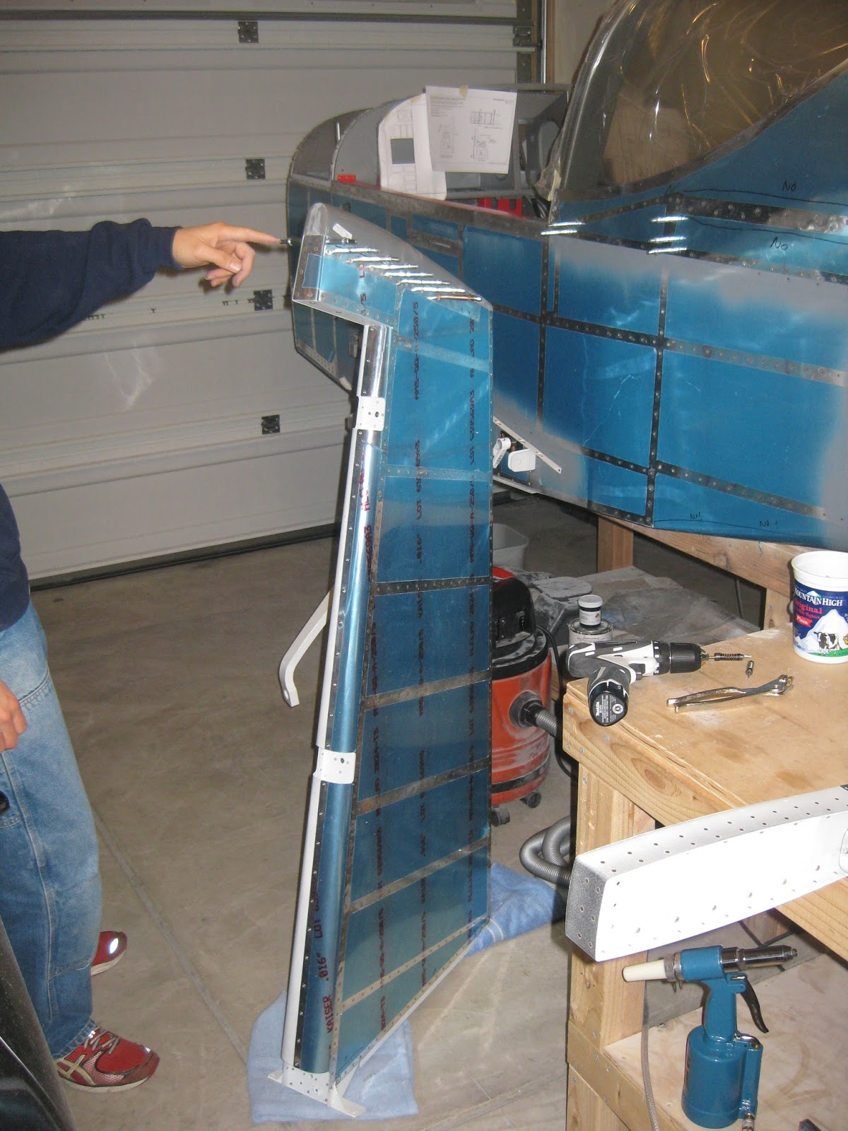 E's Van's RV-14A: Empennage: Fairings. Rudder top fairing on.