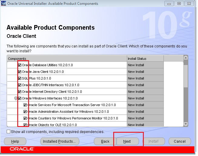 Checkall the components from AvailableProduct Components window and ...